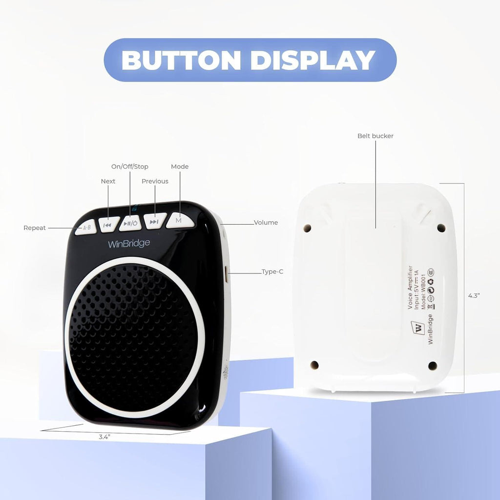 WinBridge WB001 Rechargeable Ultralight Portable Voice Amplifier Waist ...